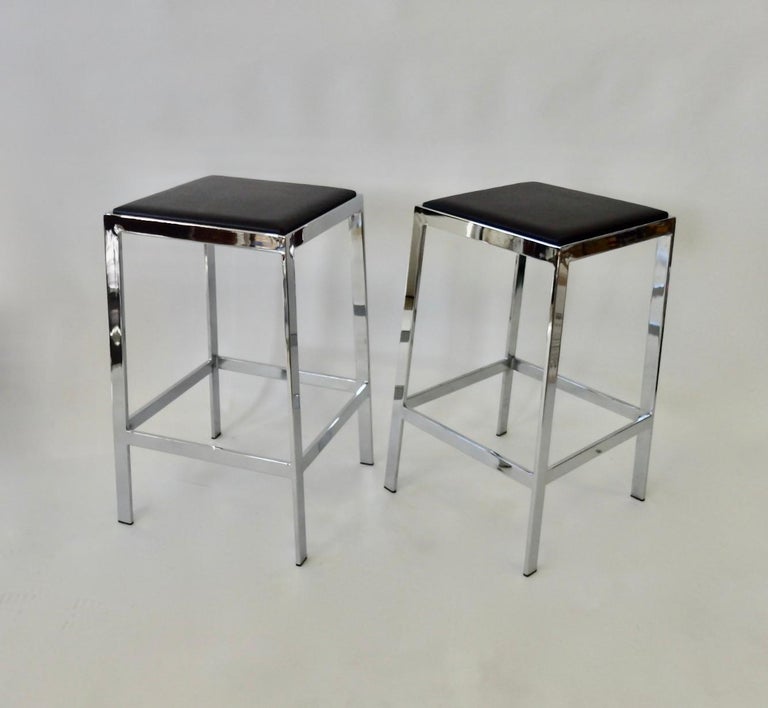 Minimalist Chrome Counter Bar Stools at 1stDibs