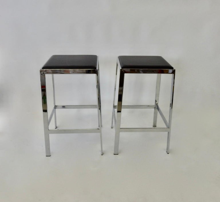 Minimalist Chrome Counter Bar Stools at 1stDibs