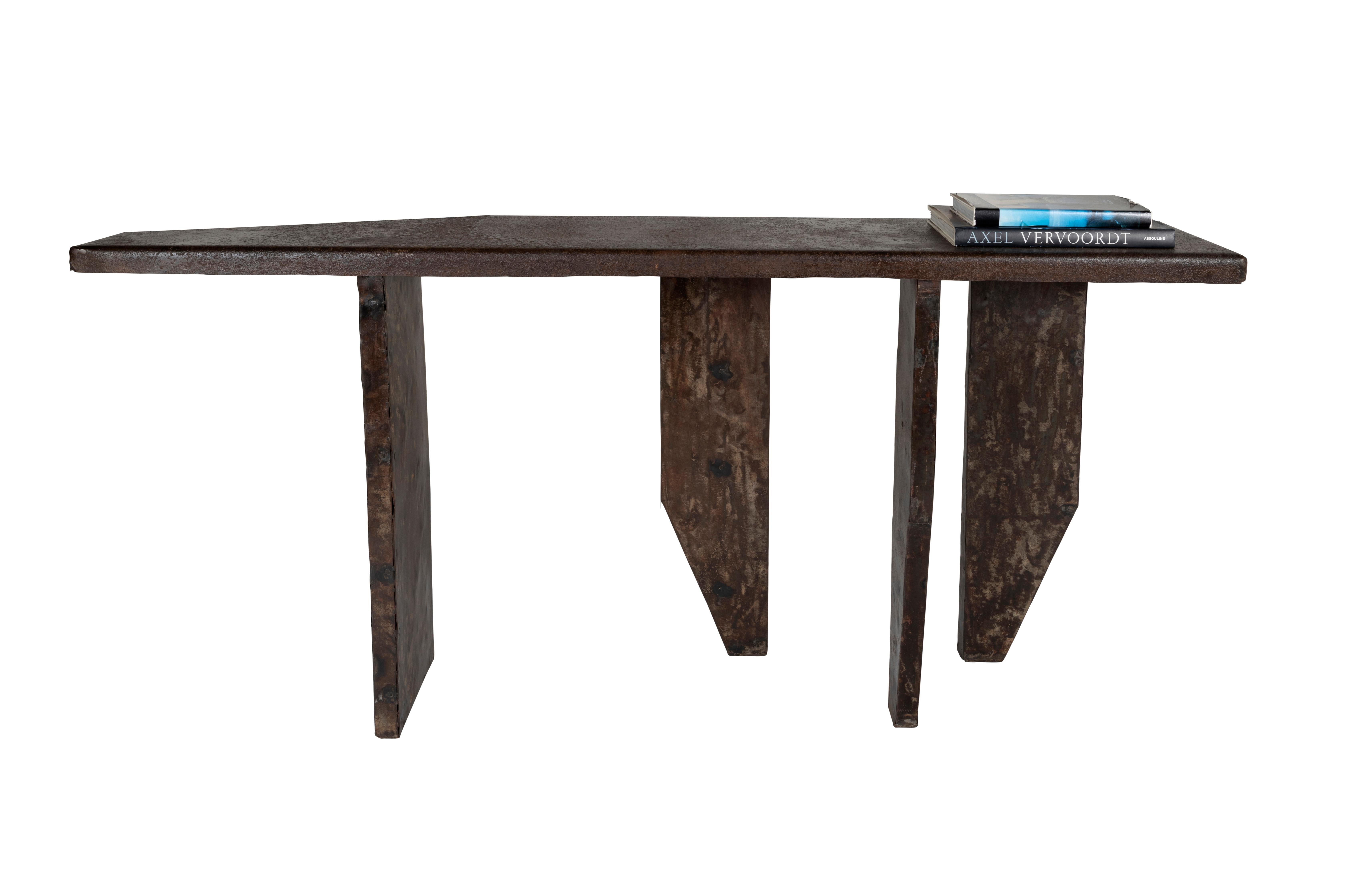 Minimalist Console Table Made From Repurposed Steel For Sale at 1stDibs