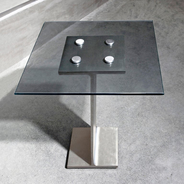 Steel I-Beam End Table - Modern Nightstand Lamp Table - Modern Side ...