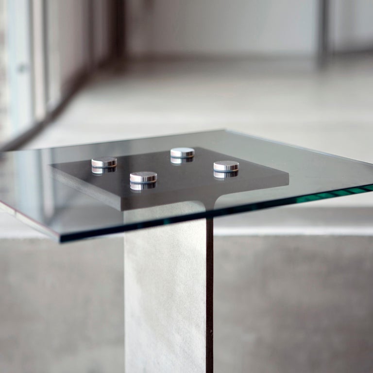 Steel I-Beam End Table - Modern Nightstand Lamp Table - Modern Side ...