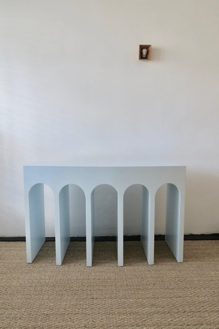 Minimalist Curved Front Arch Console in Pale Blue by Martin and ...