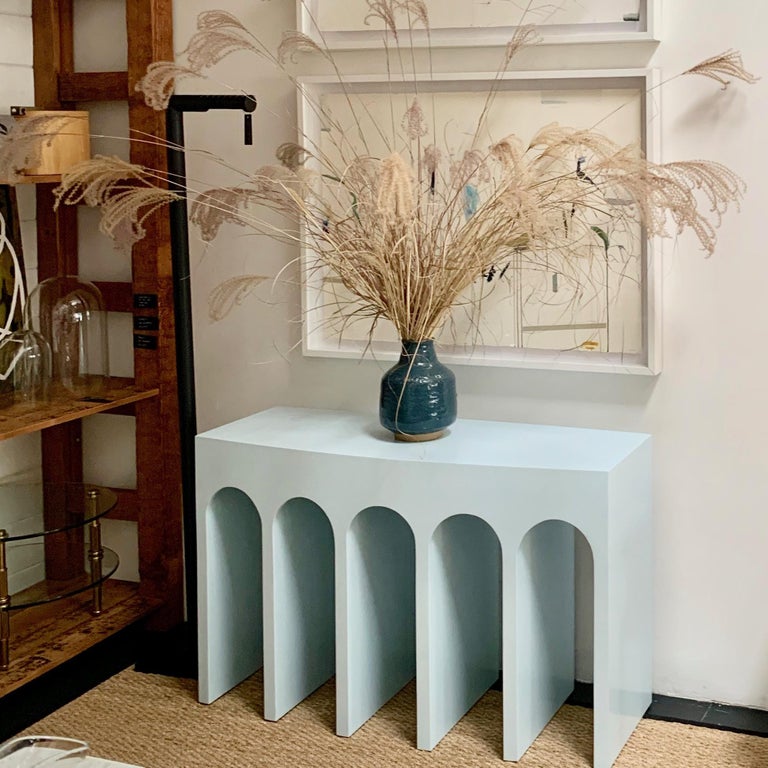 Minimalist Curved Front Arch Console in Pale Blue by Martin and ...
