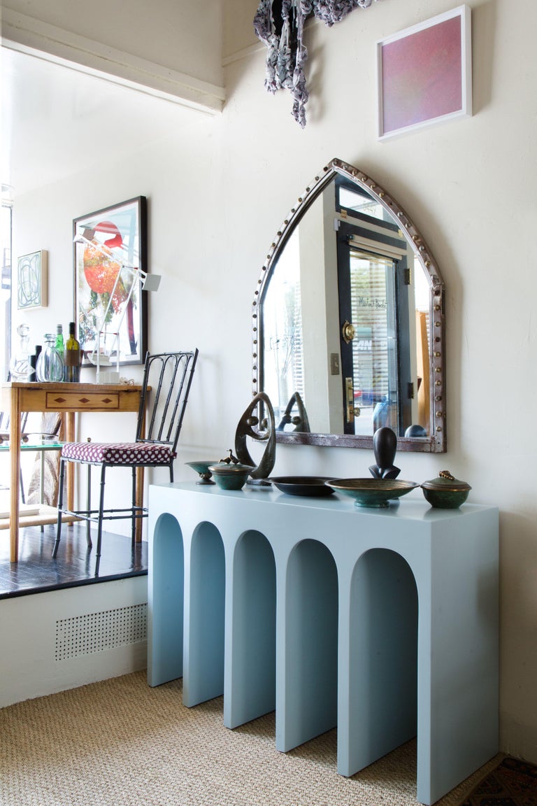 Minimalist Curved Front Arch Console in Pale Blue by Martin and ...