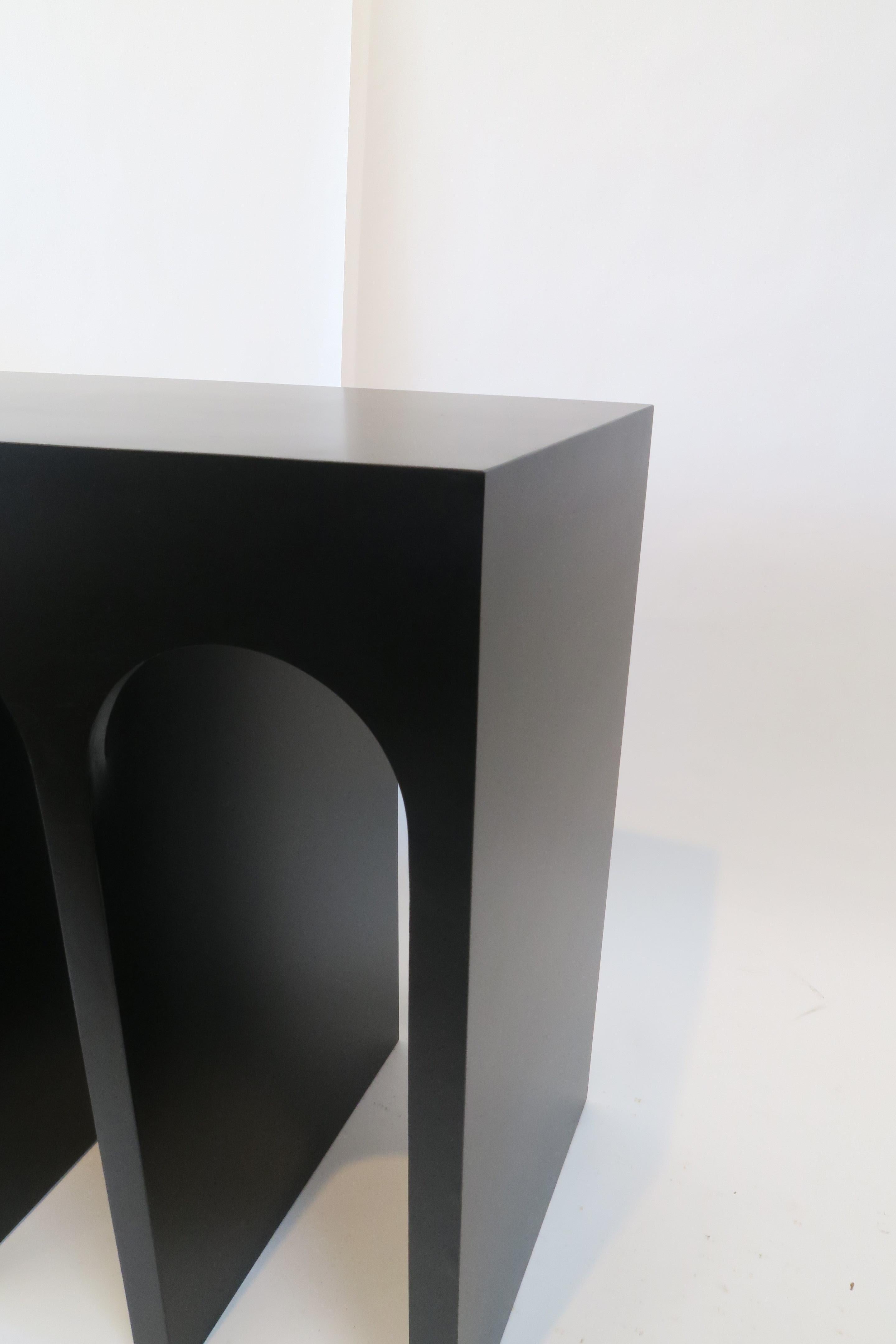 Minimalist Curved Front Console with Arches in Black by Martin and ...