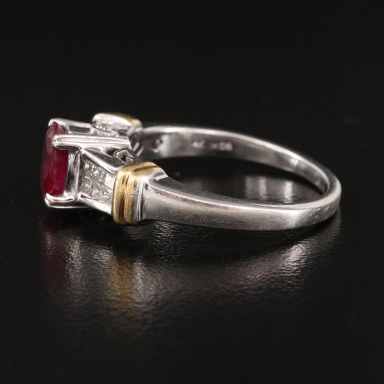 Customizable Minimalist Diamond Ruby Engagement Ring, Victorian Ruby ...