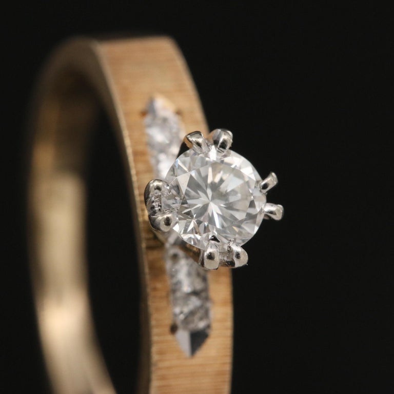 Customizable Minimalist Diamonds Engagement Ring Set, Diamonds Wedding ...