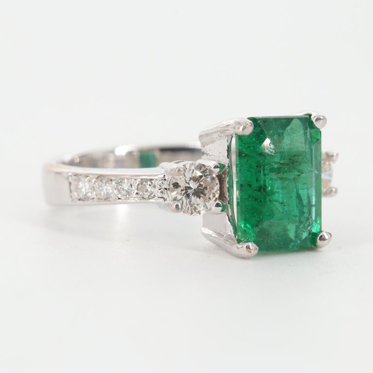 Customizable Minimalist Emerald Engagement Ring, Classic Emerald ...