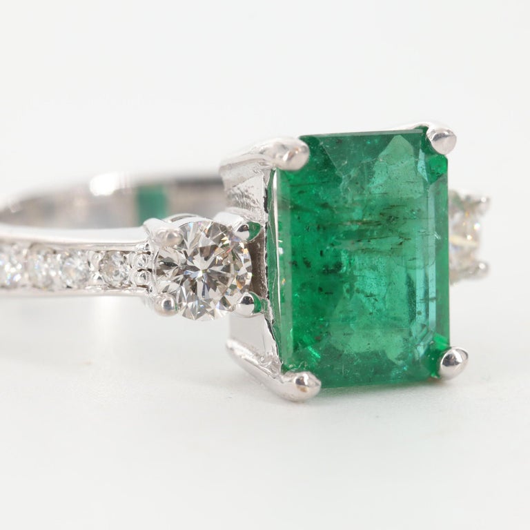 Customizable Minimalist Emerald Engagement Ring, Classic Emerald ...