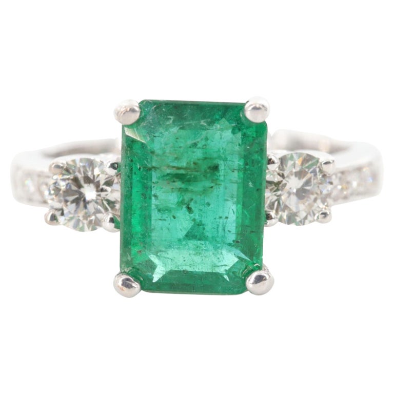 Customizable Minimalist Emerald Engagement Ring, Classic Emerald ...