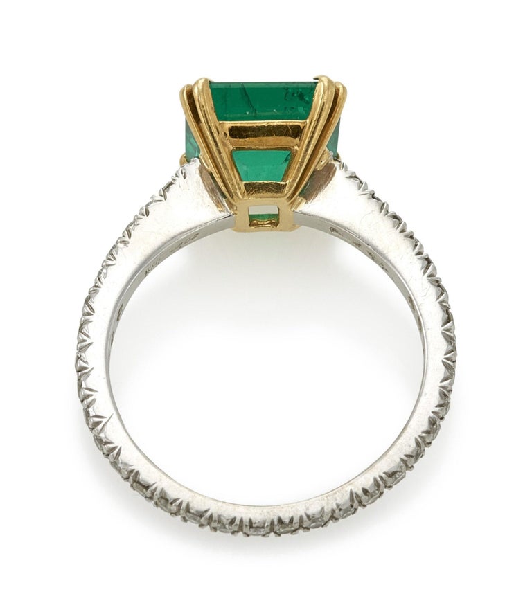 Customizable Minimalist Emerald Engagement ring, Natural Emerald ...