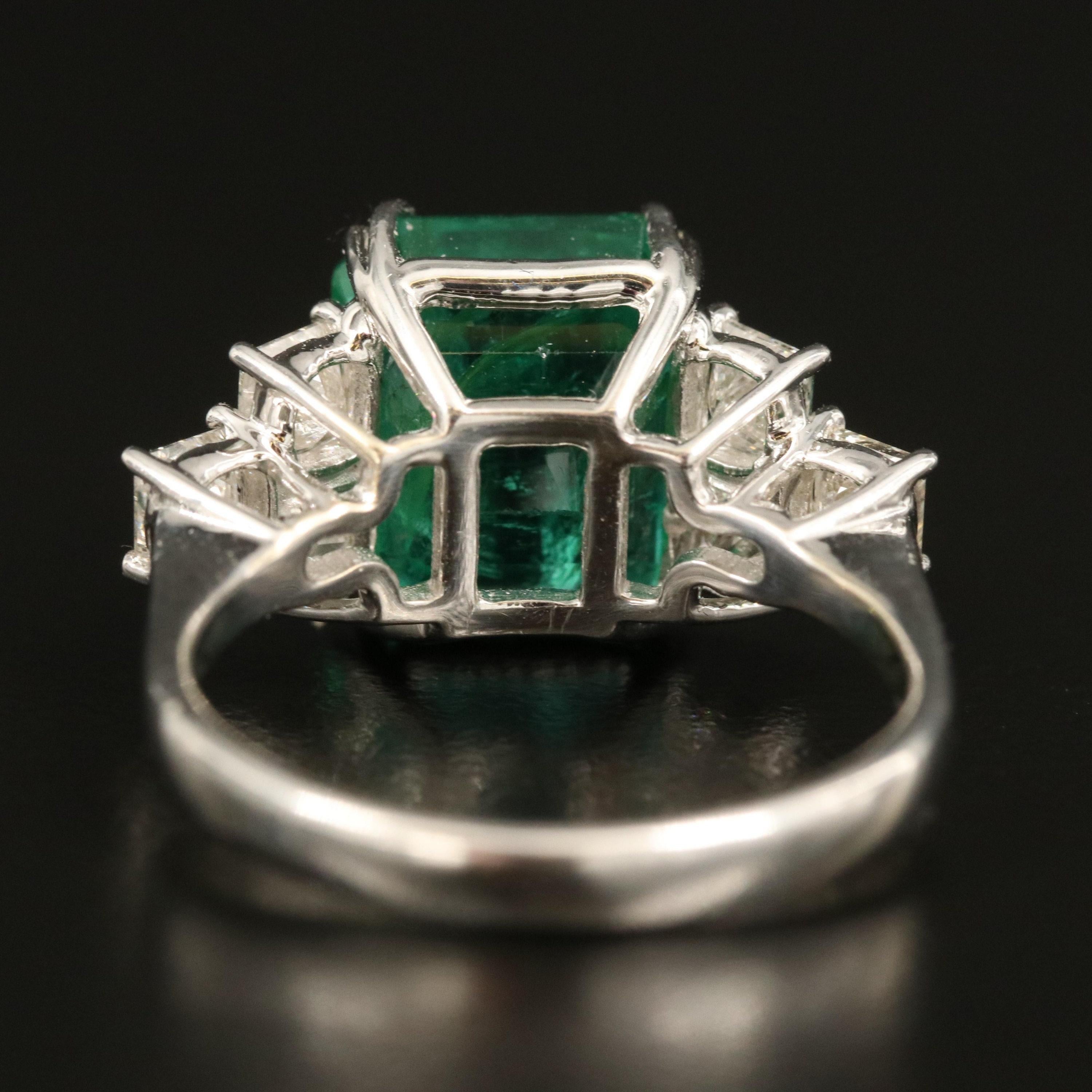 Customizable Minimalist Emerald Engagement Ring, Vintage Emerald ...