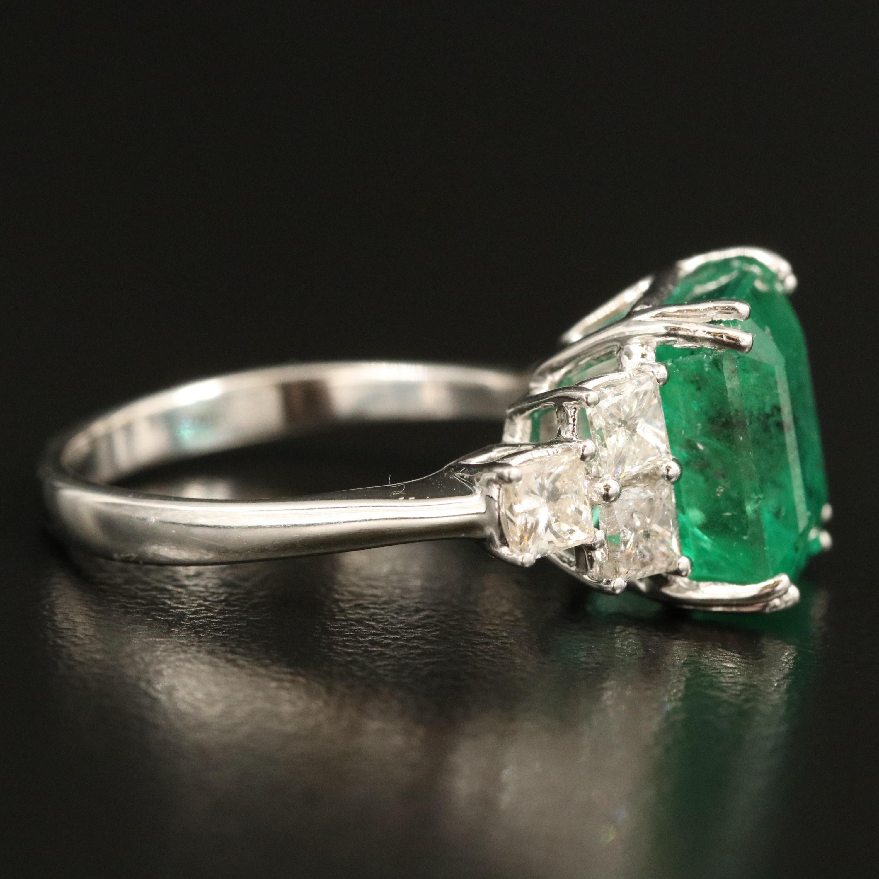 Customizable Minimalist Emerald Engagement Ring, Vintage Emerald ...