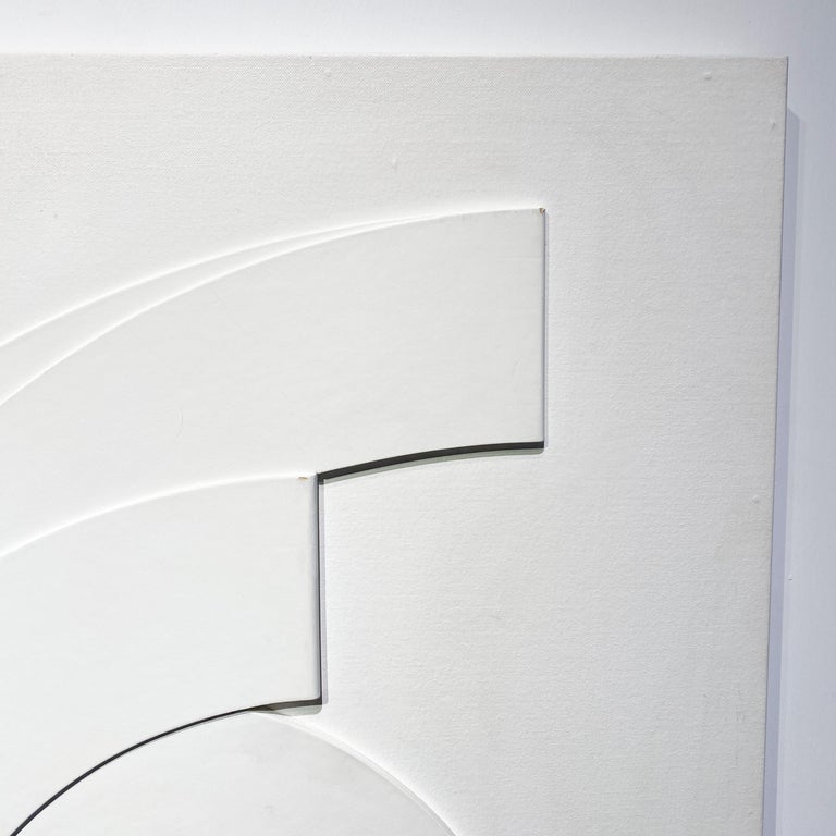 Minimalist Geometric Abstract Relief in Tonal Whites by Dutch Artist ...