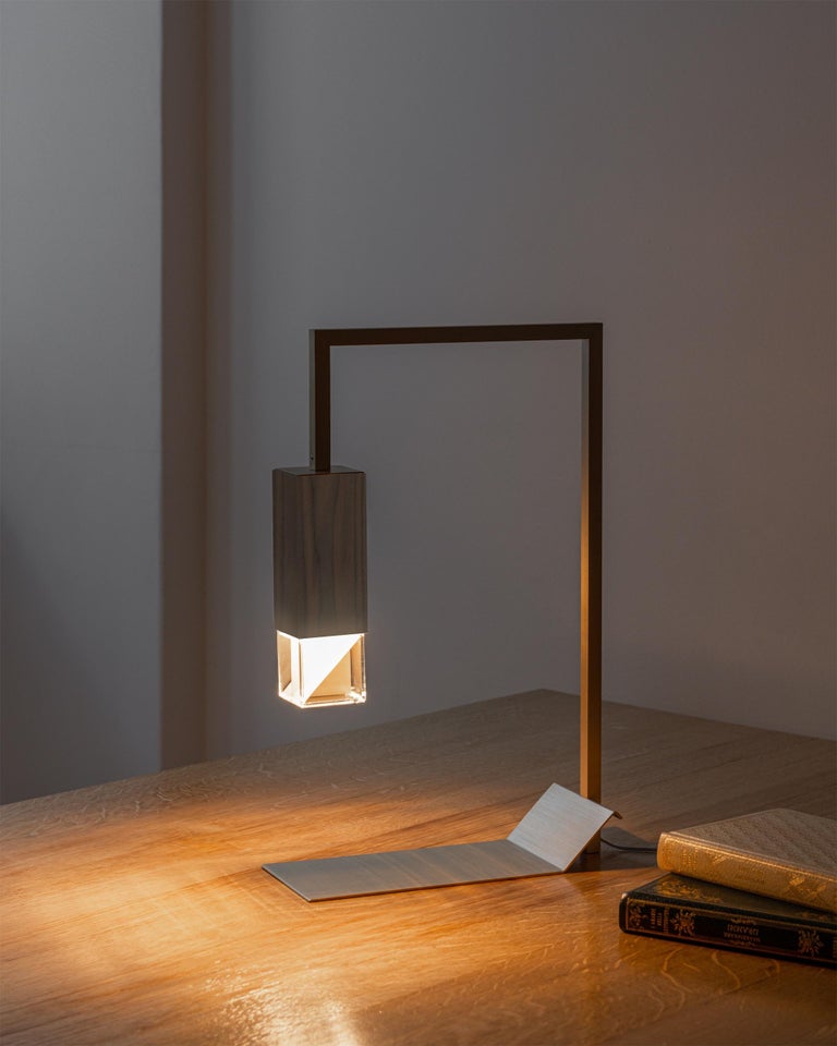 Modern Minimalist Handmade Walnut Wood Table Lamp by Formaminima For ...