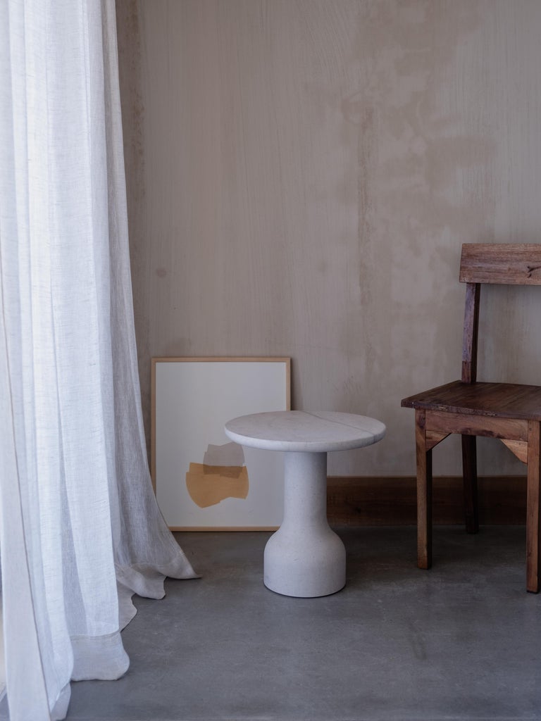 Minimalist Limestone Side Table Medium For Sale at 1stDibs