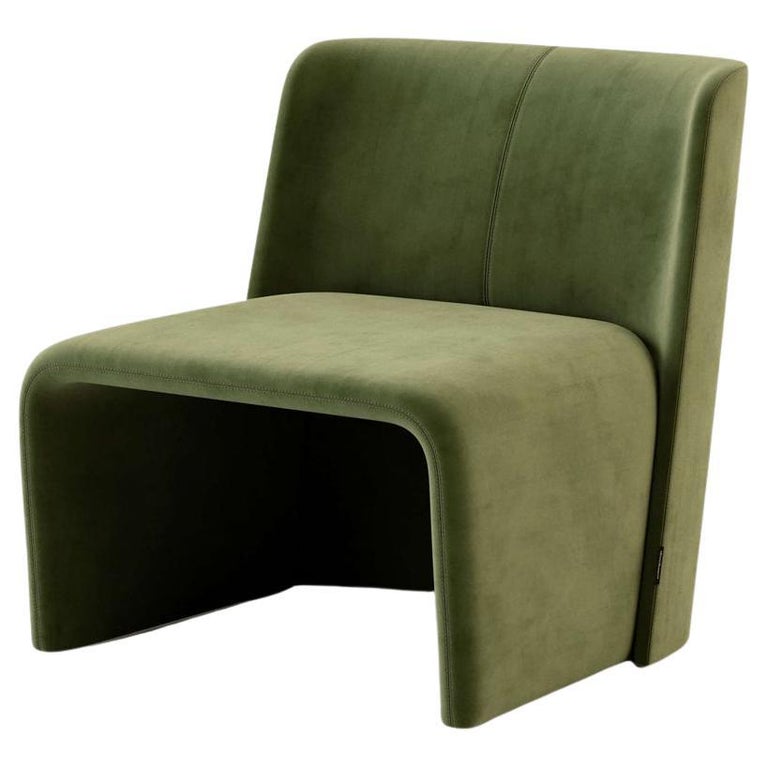 Minimalist Lounge Chair in Custom Velvet Color For Sale at 1stDibs
