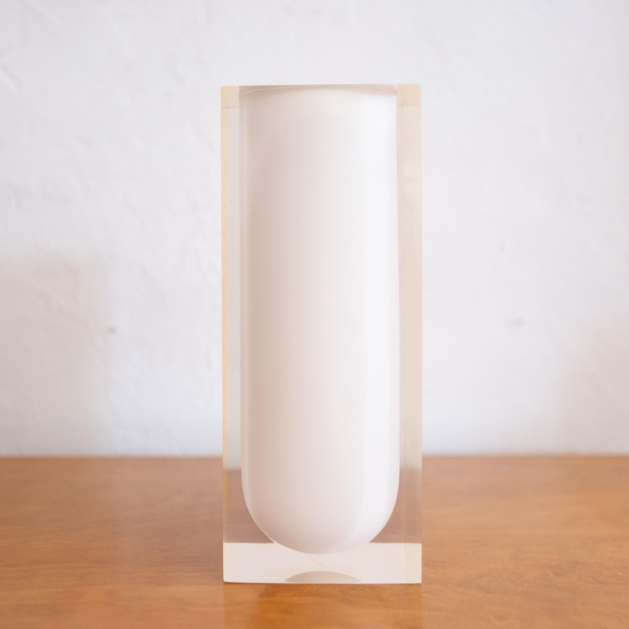 Minimalist Lucite Vase Sculpture 1970s For Sale at 1stDibs