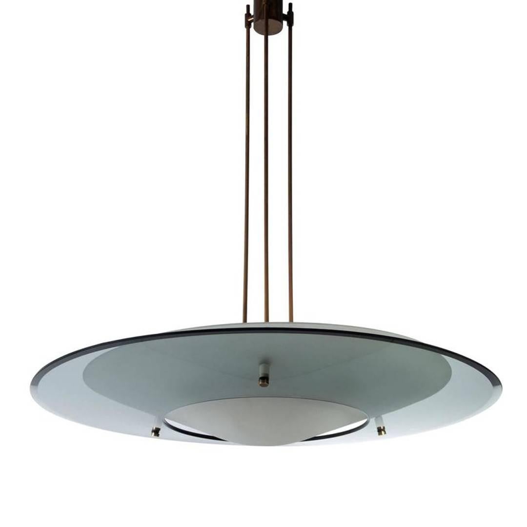 Minimalist Max Ingrand Light Fixture by Fontana Arte at 1stDibs