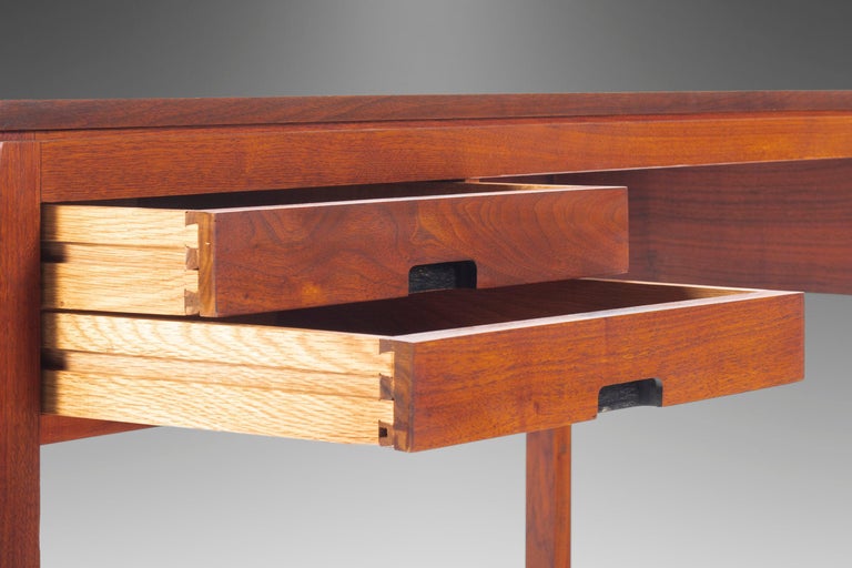 Minimalist Mid-Century Modern Writing Desk in Walnut in the Manner of ...