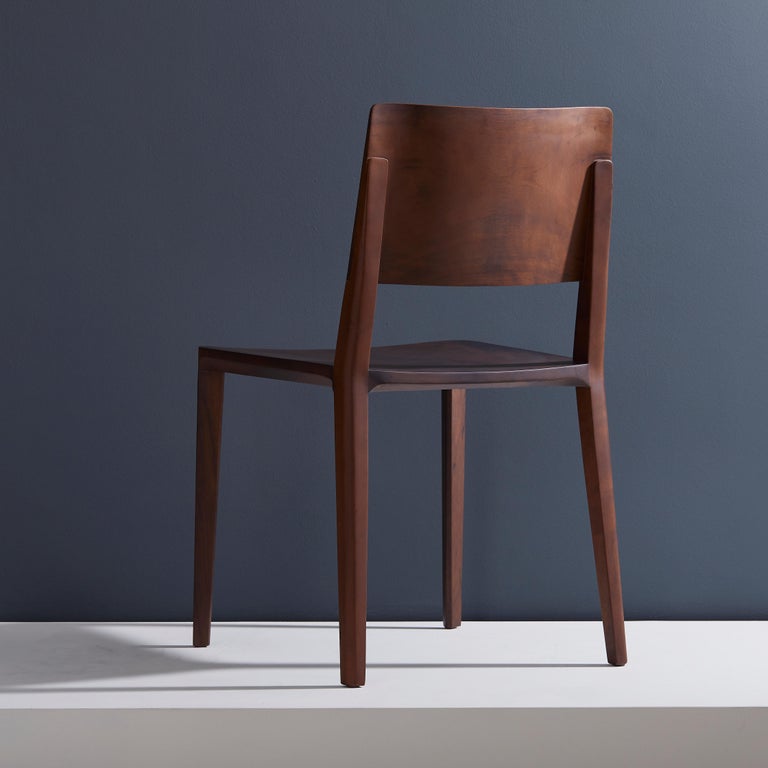 Minimalist Modern Chair in Black Imbuia Solid Wood Limited Edition For ...