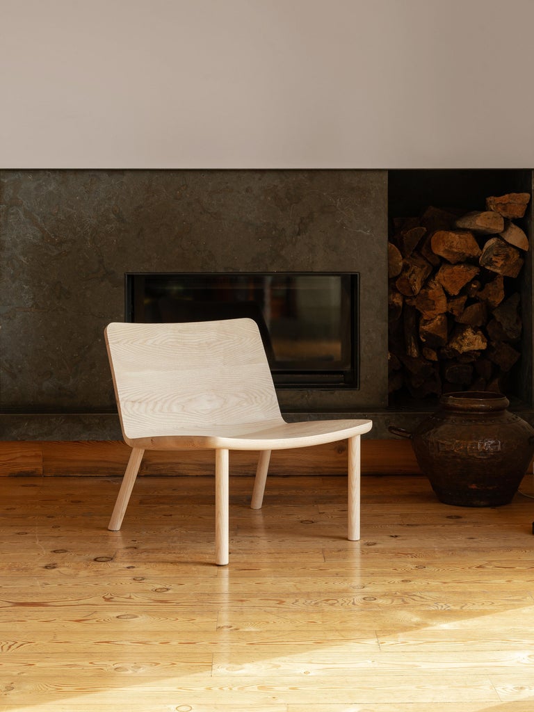 Minimalist Modern Lounge Chair in Natural Oak For Sale at 1stDibs ...