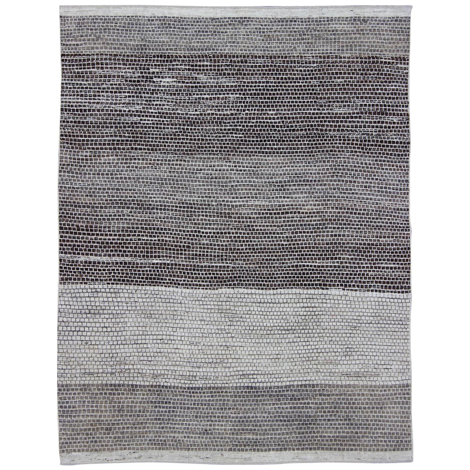 Modern Chevron Gray Wool And Natural Fiber Rug For Sale at 1stDibs