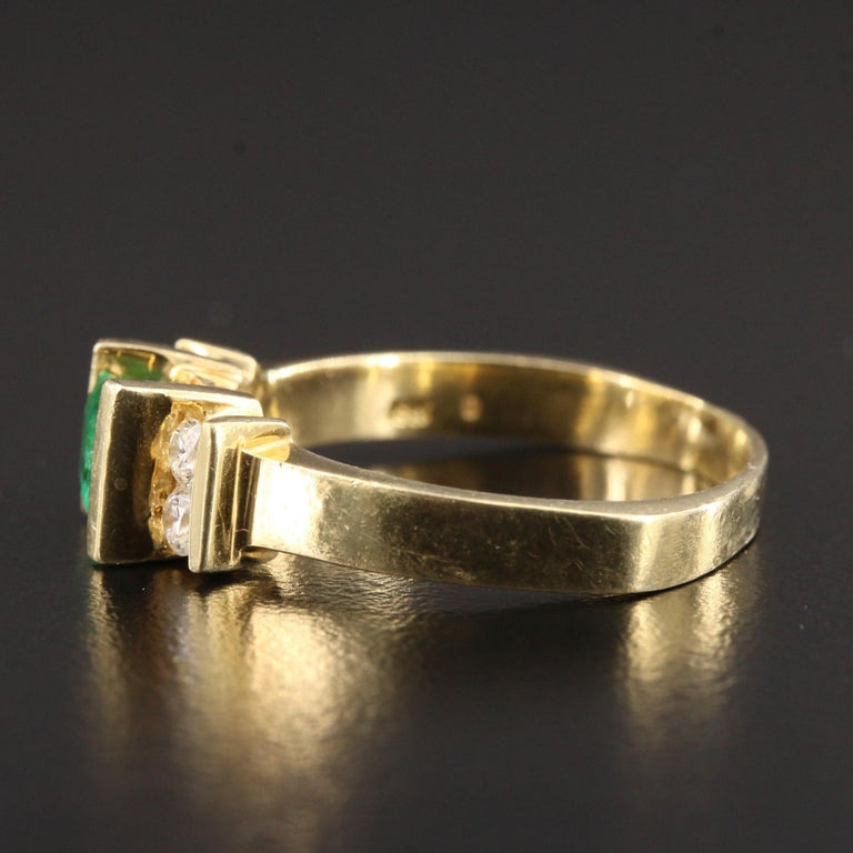 Customizable Minimalist Natural Square Emerald Engagement Wedding Ring ...