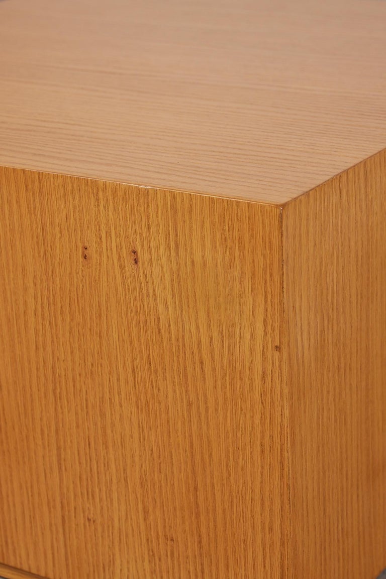Minimalist Oak Cube Table Pedestal For Sale at 1stDibs