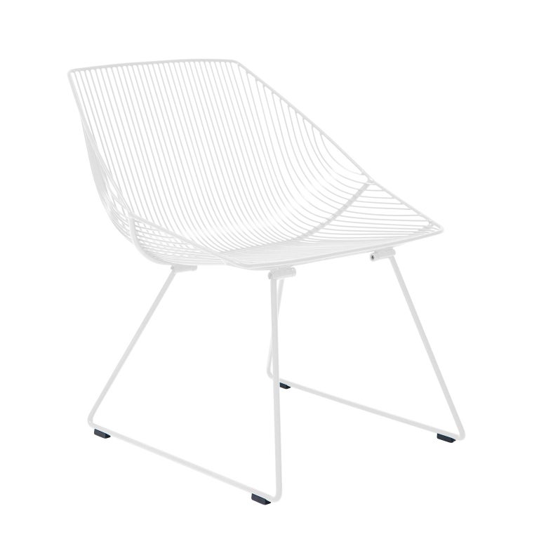 Minimalist Outdoor Wire Lounge Chair, The Bunny Lounge in White For ...