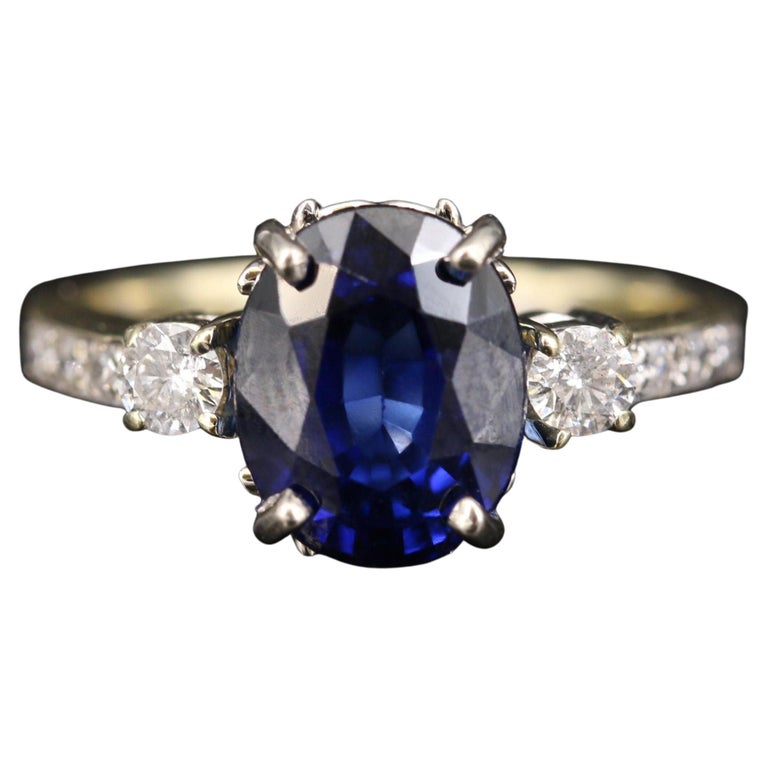 Customizable Minimalist Oval Cut Sapphire Engagement Ring, Unique Diamond Wedding Ring For Sale ...