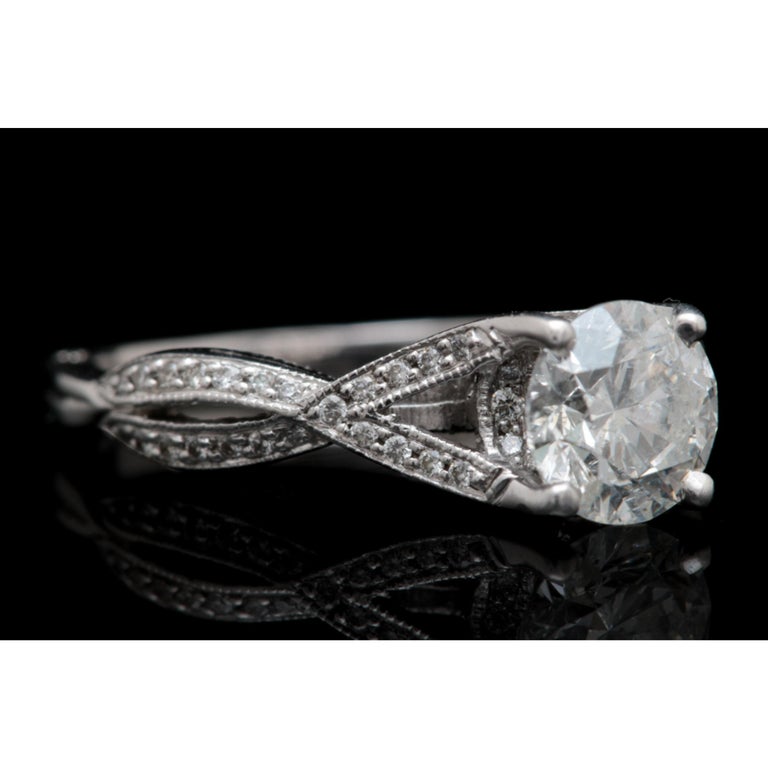 Customizable Minimalist Round Cut Diamond Engagement Ring Set Bridal