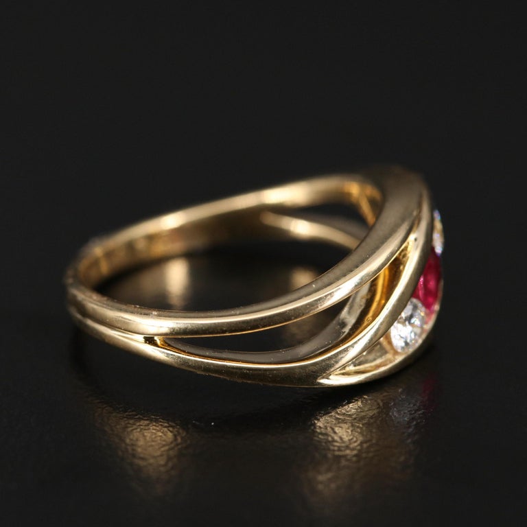 Customizable Minimalist Round Cut Ruby Diamond Engagement Ring ...