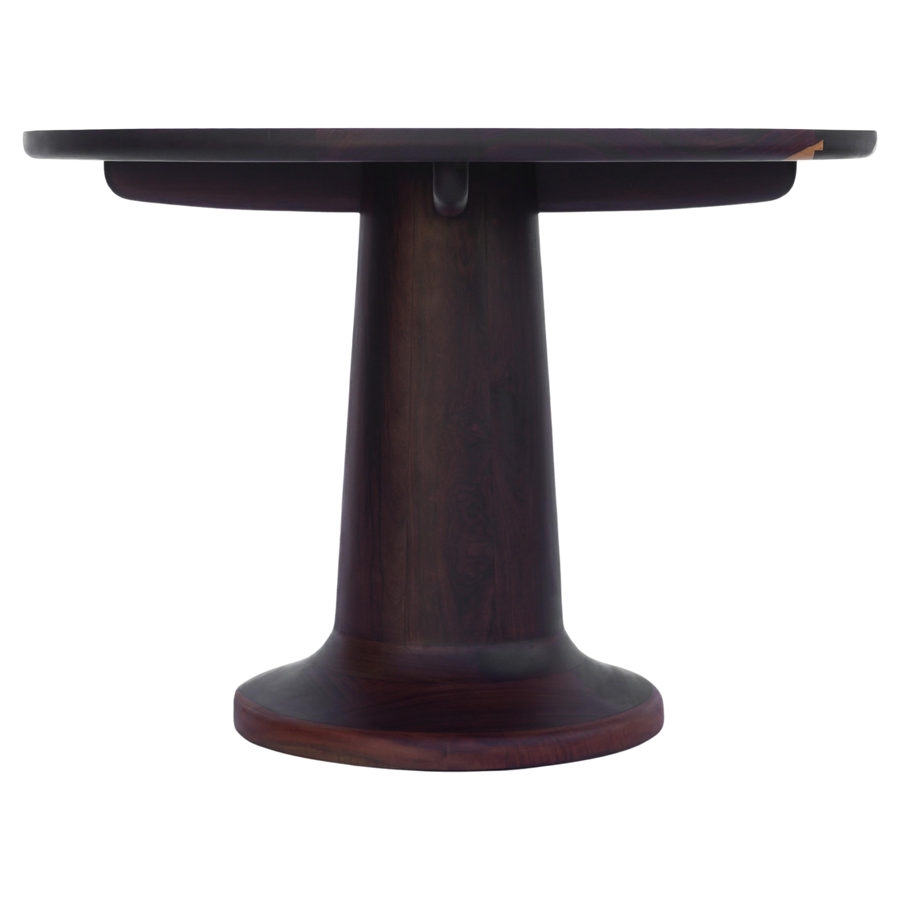 Mexican Ebony Minimalist Round Dining Table For Sale at 1stDibs