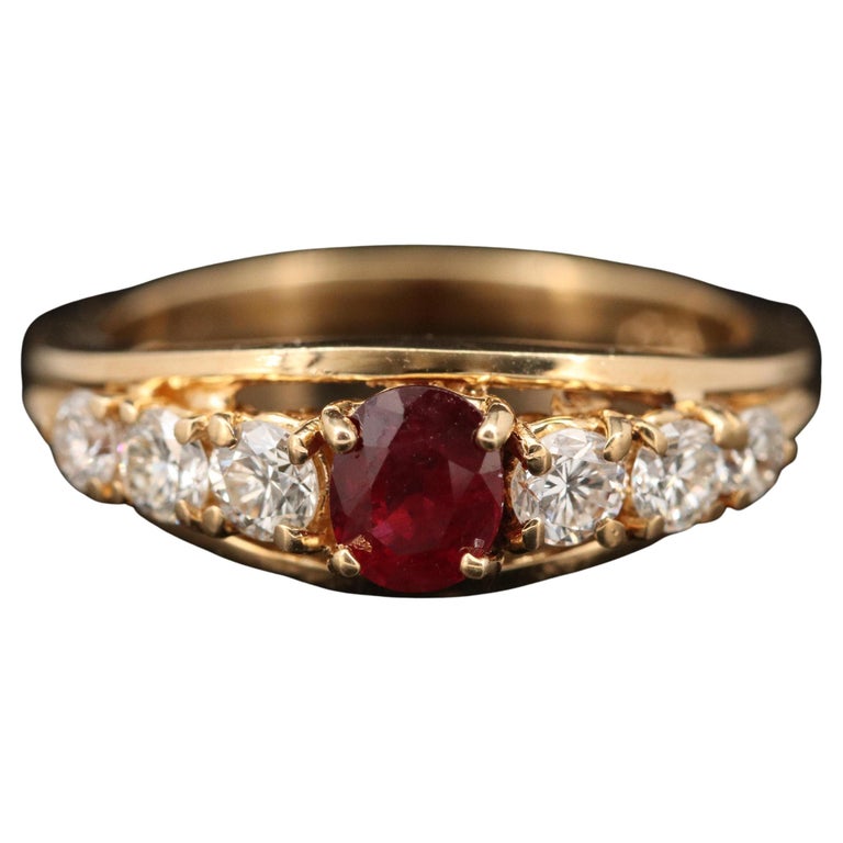 Customizable Minimalist Ruby and Diamond Engagement Ring Art Deco Ruby ...
