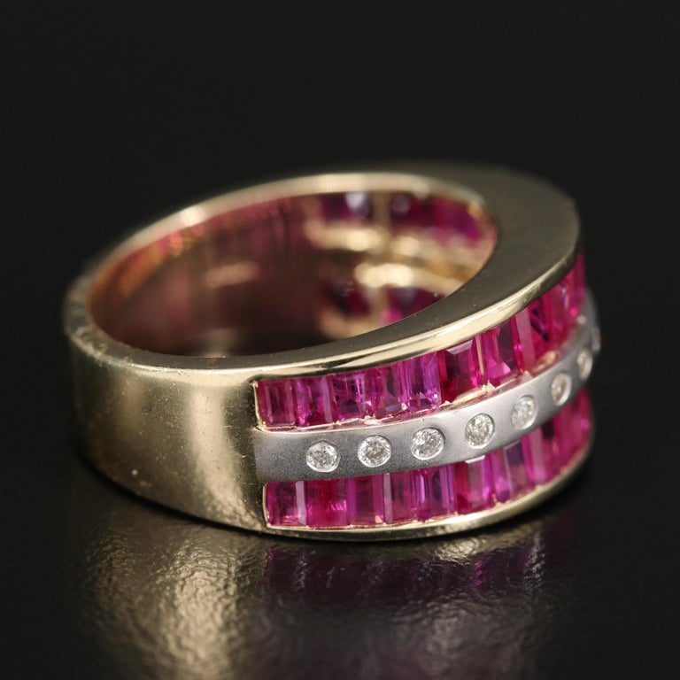 Customizable Minimalist Ruby Diamond Fashion Ring, Ruby Yellow Gold ...