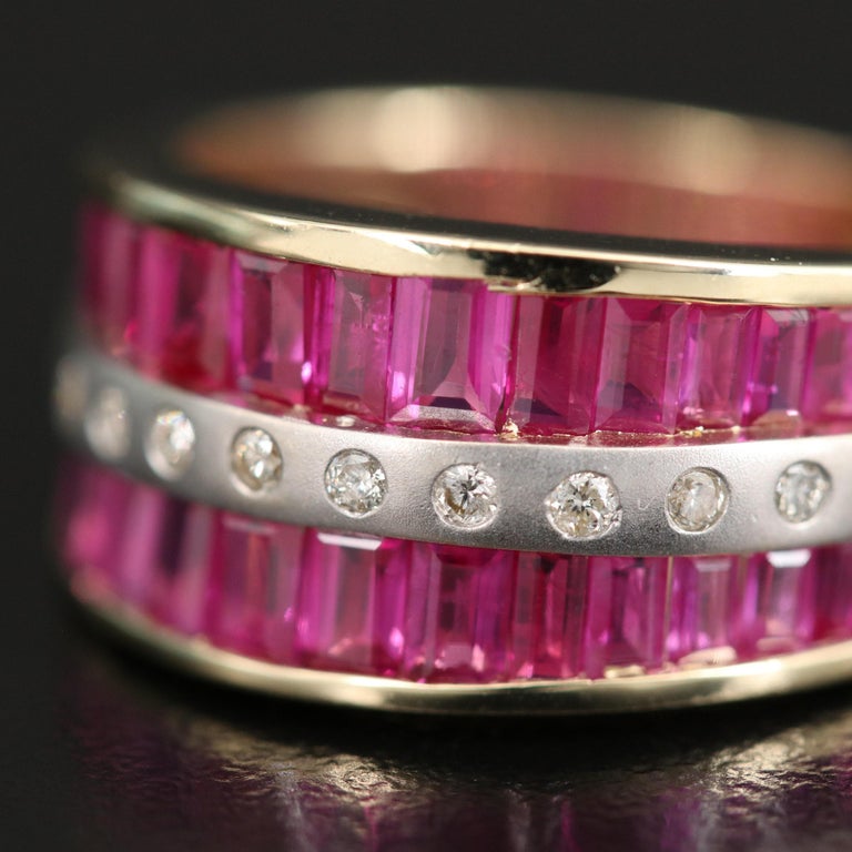 Customizable Minimalist Ruby Diamond Fashion Ring, Ruby Yellow Gold ...