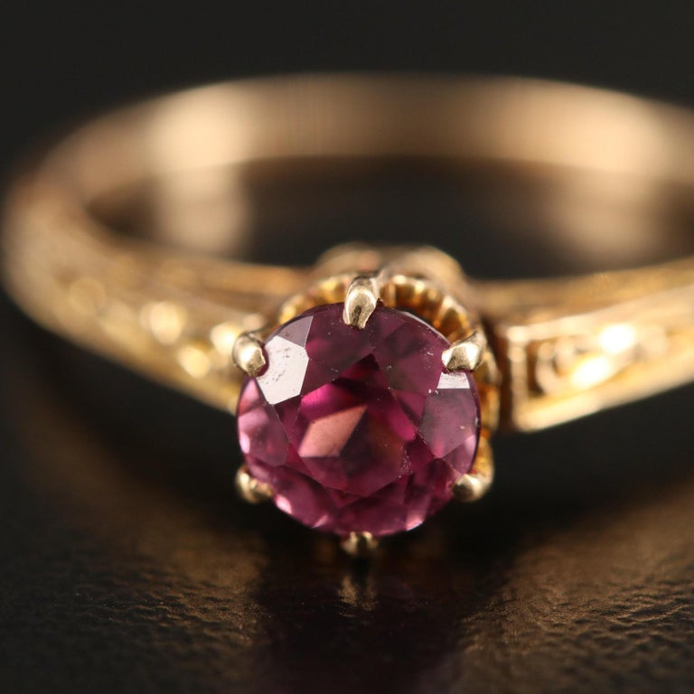 Customizable Minimalist Ruby Solitaire Engagement Ring, Unique 18K Gold ...