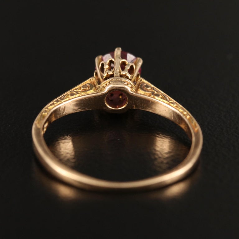 Customizable Minimalist Ruby Solitaire Engagement Ring, Unique 18K Gold ...