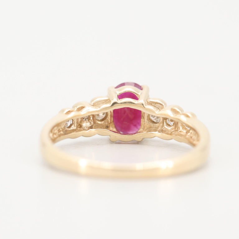 Customizable Minimalist Ruby Wedding Ring, 18K Yellow Gold Ruby ...
