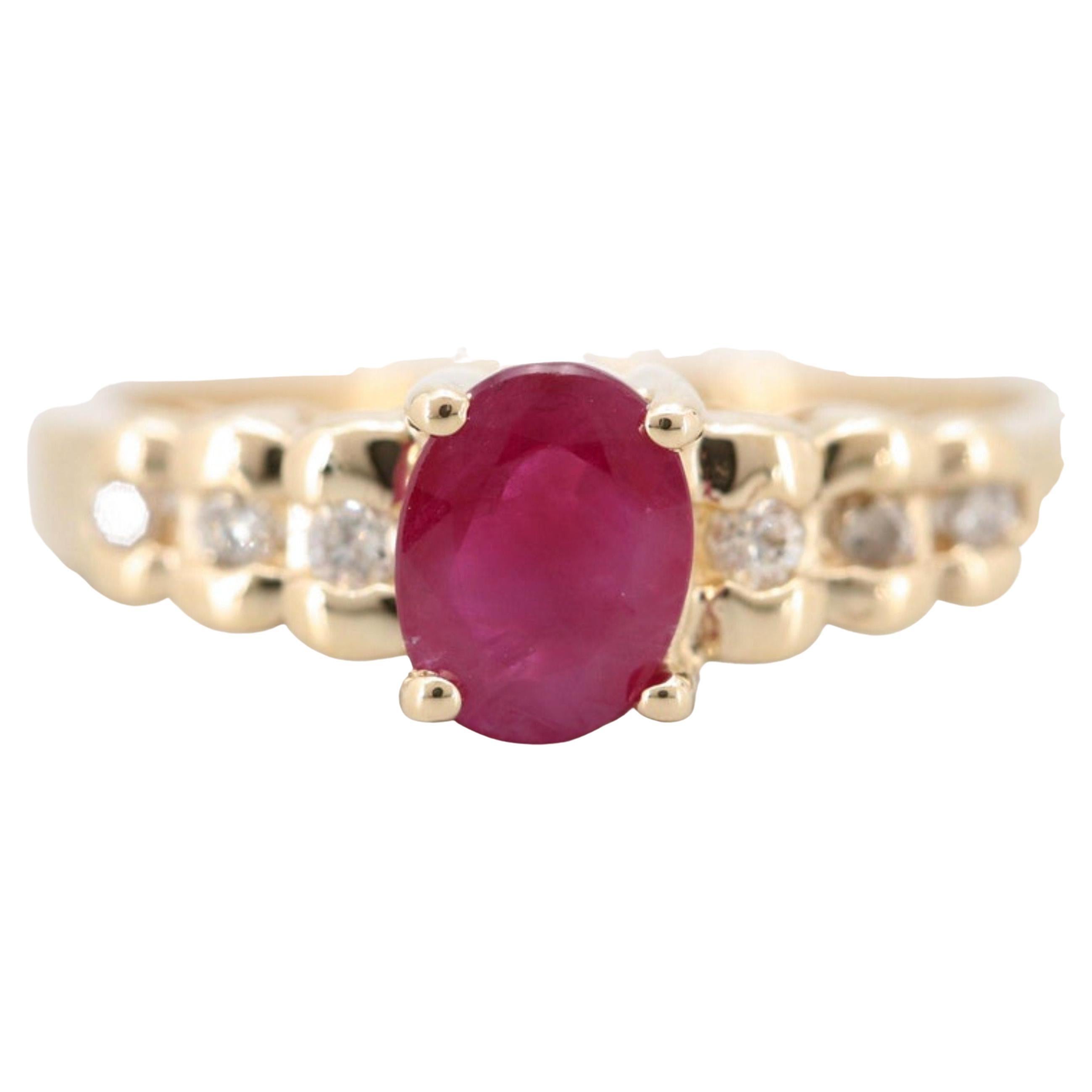 Customizable Minimalist 18K Yellow Gold Ruby Wedding Ring, Classic Ruby ...