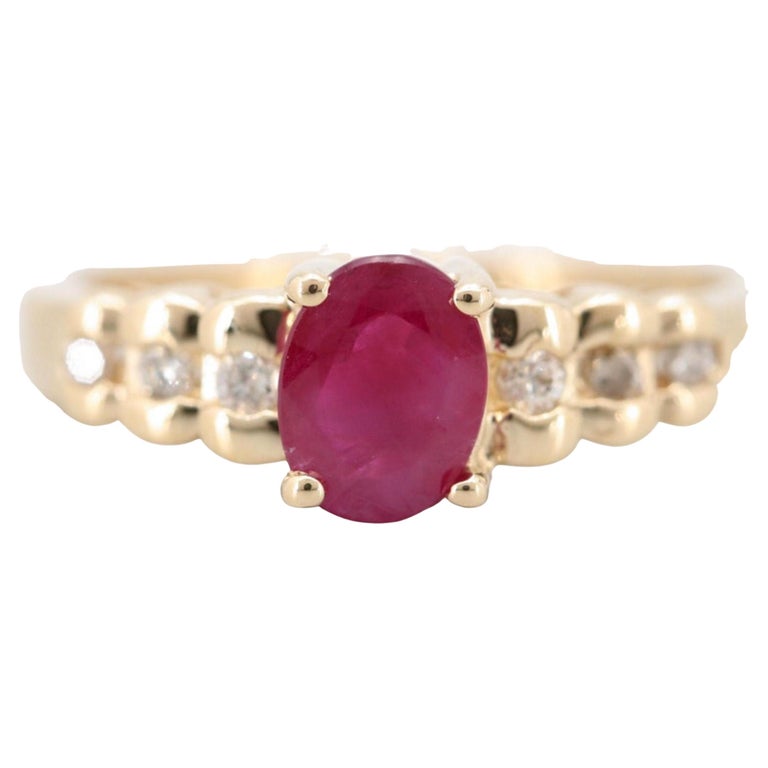 Customizable Minimalist Ruby Wedding Ring, 18K Yellow Gold Ruby ...