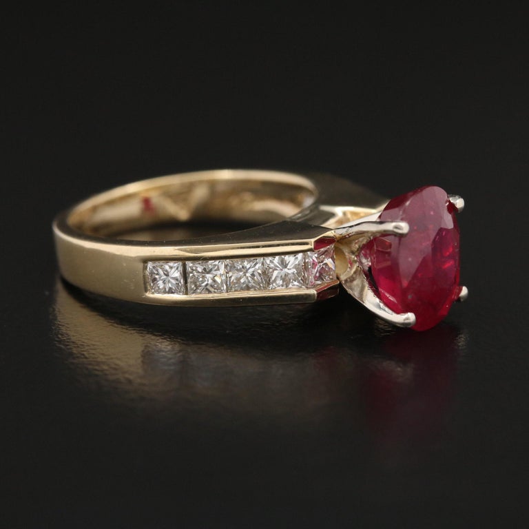 Customizable Minimalist Ruby Wedding Ring, Natural Ruby Bridal Promise ...