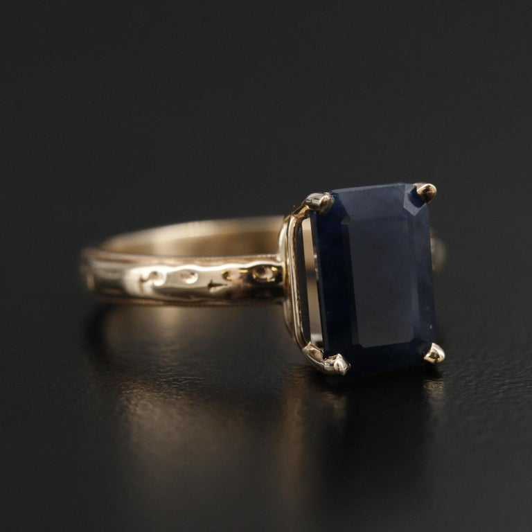 Customizable Minimalist Sapphire Engagement Ring 18K Gold Natural ...