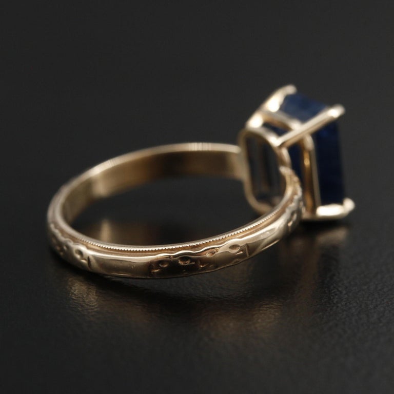 Customizable Minimalist Sapphire Engagement Ring 18K Gold Natural ...