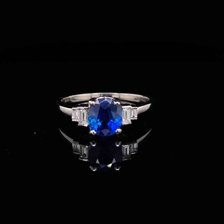 Customizable Minimalist Sapphire Wedding Ring, Natural Sapphire ...