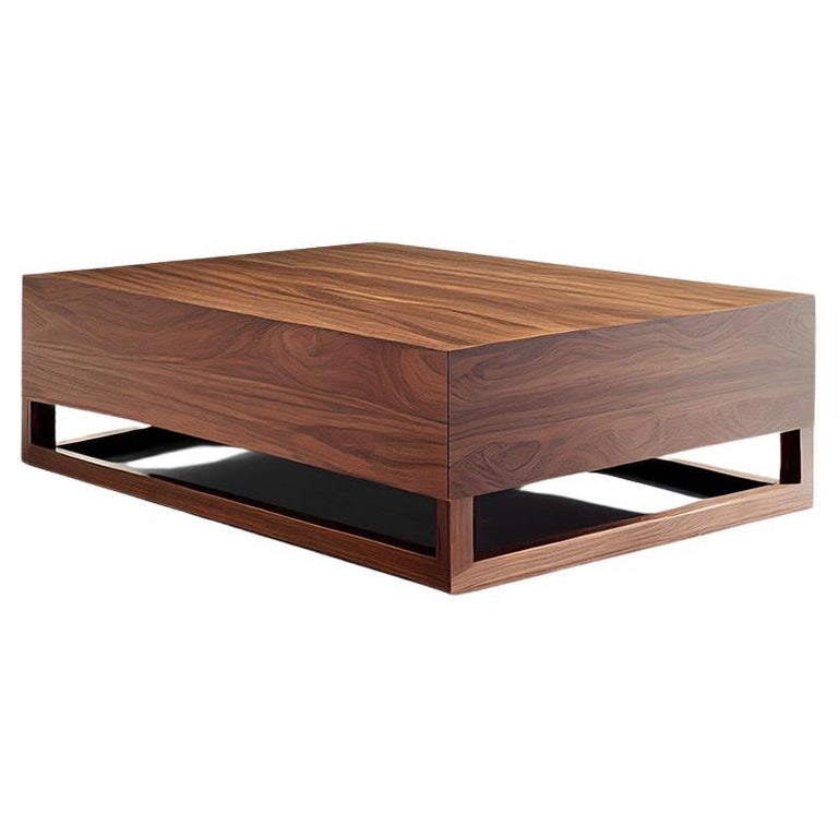 Minimalist Square Coffee Table In Walnut Veneer, Table by Joel Escalona ...