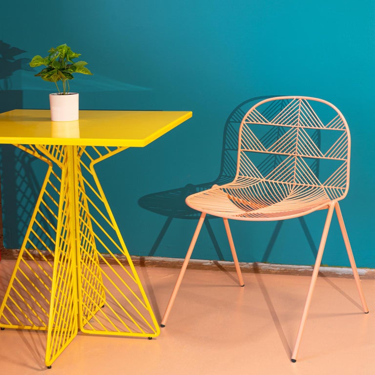Minimalist Stacking Wire Chair, Modern Side Chair by Bend Goods in ...