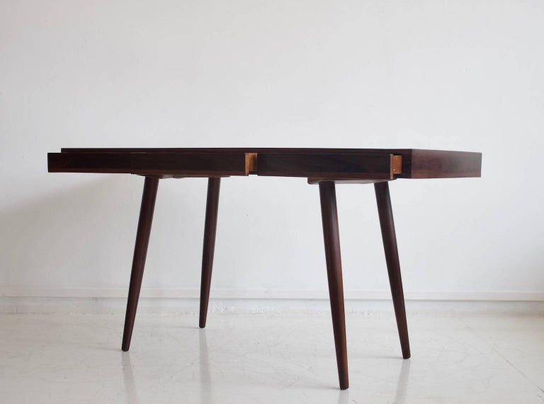 Minimalist Style Desk with Three Drawers and Inclined Legs at 1stDibs