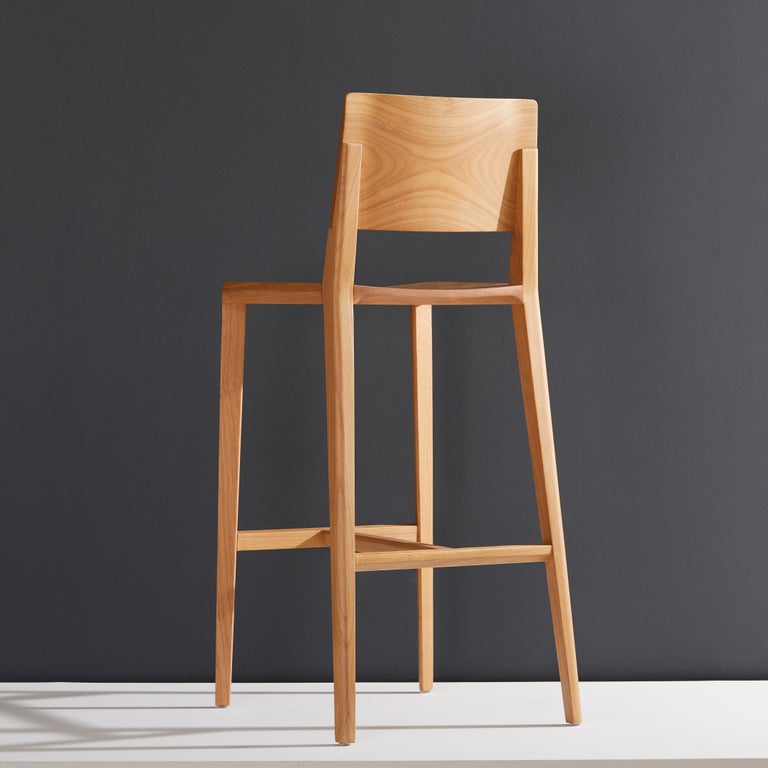 Minimalist Style, Stool in Black Ebonized Solid Wood For Sale at 1stDibs